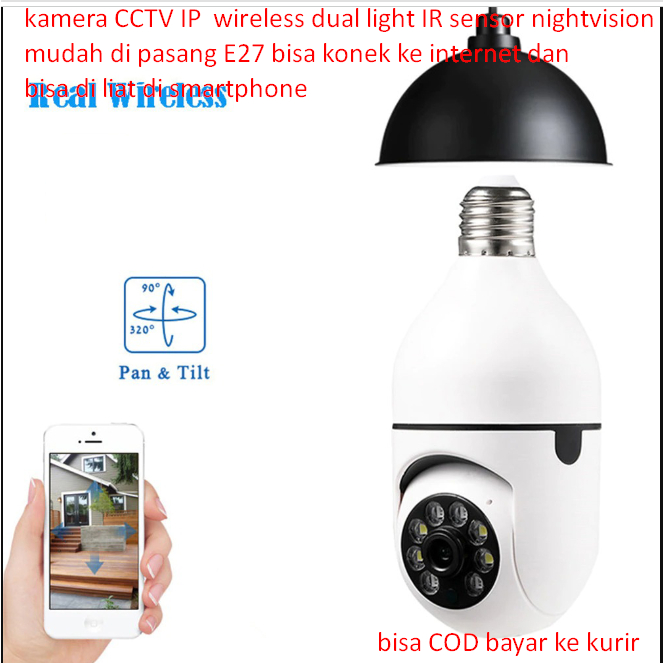 Jual kamera CCTV IP wireless dual light IR sensor nightvision mudah di ...