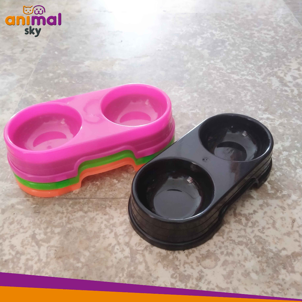 Jual Tempat Makan Kucing Anjing Double Bulat Besar / Tempat Minum ...