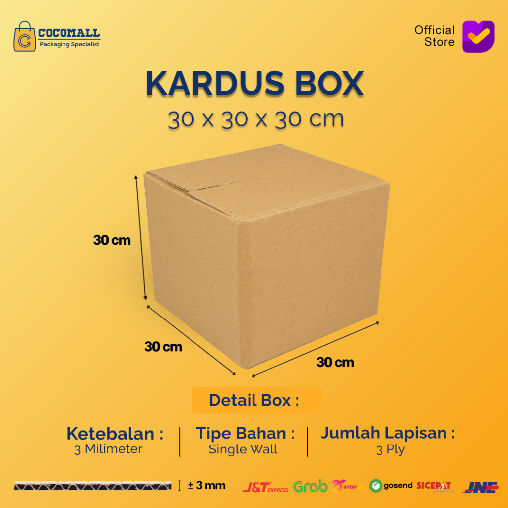 Jual Kardus Karton Box 30x30x30 CM Kotak Dus Packing Packaging Polos ...
