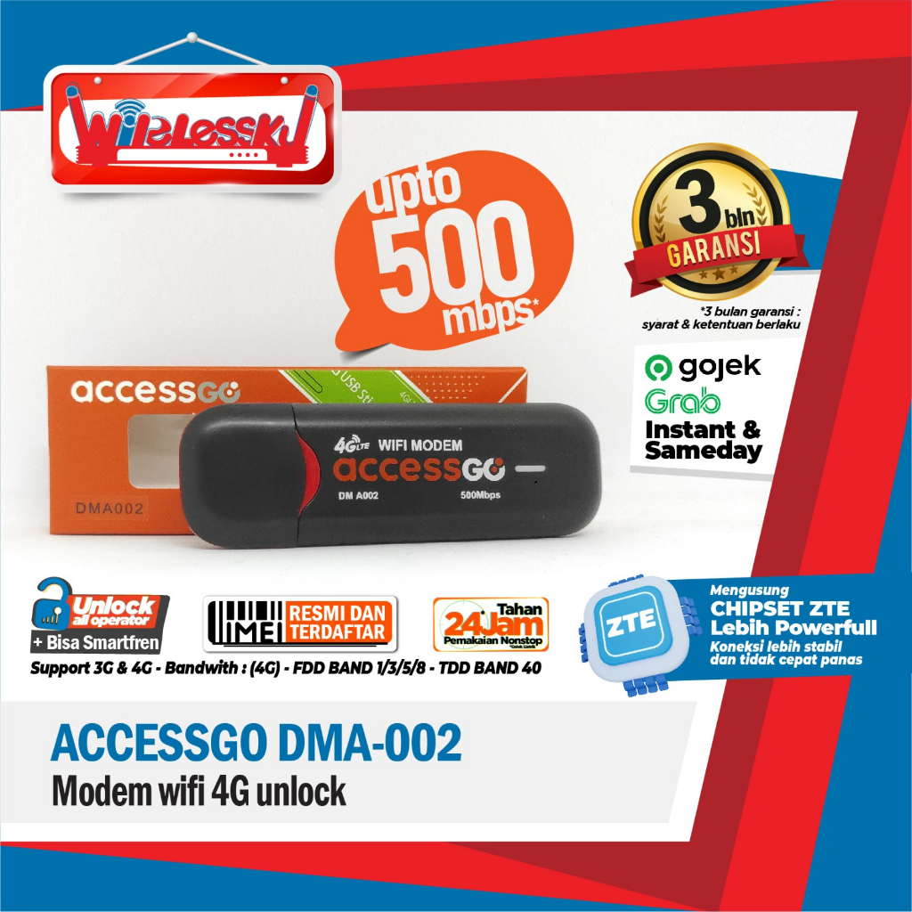 Jual AccessGo USB 4G All Operator Plus Black DMA002 | Shopee Indonesia