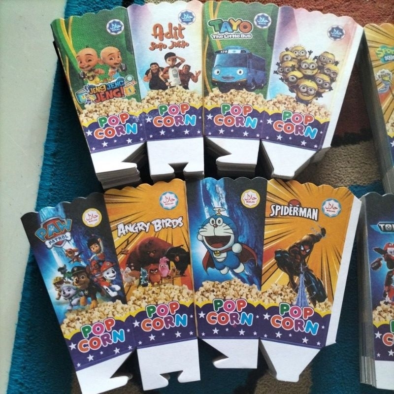 Jual 12x6 KERTAS KEMASAN BUNGKUS POPCORN KOTAK KEMASAN POPCORN DUS ...