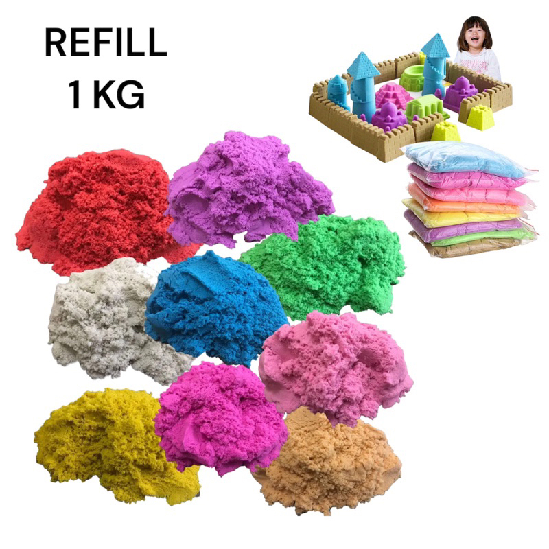 Jual Mainan Pasir Ajaib 1 kg 1 KG Magic Sands Model Sand Mainan Edukasi Anak Edukatif Warna ...