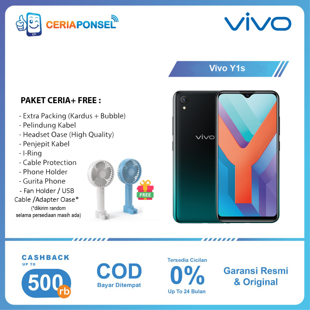 Jual VIVO Y1s 2/32GB Mediatek MT6765 Helio P35 Garansi Resmi | Shopee Indonesia