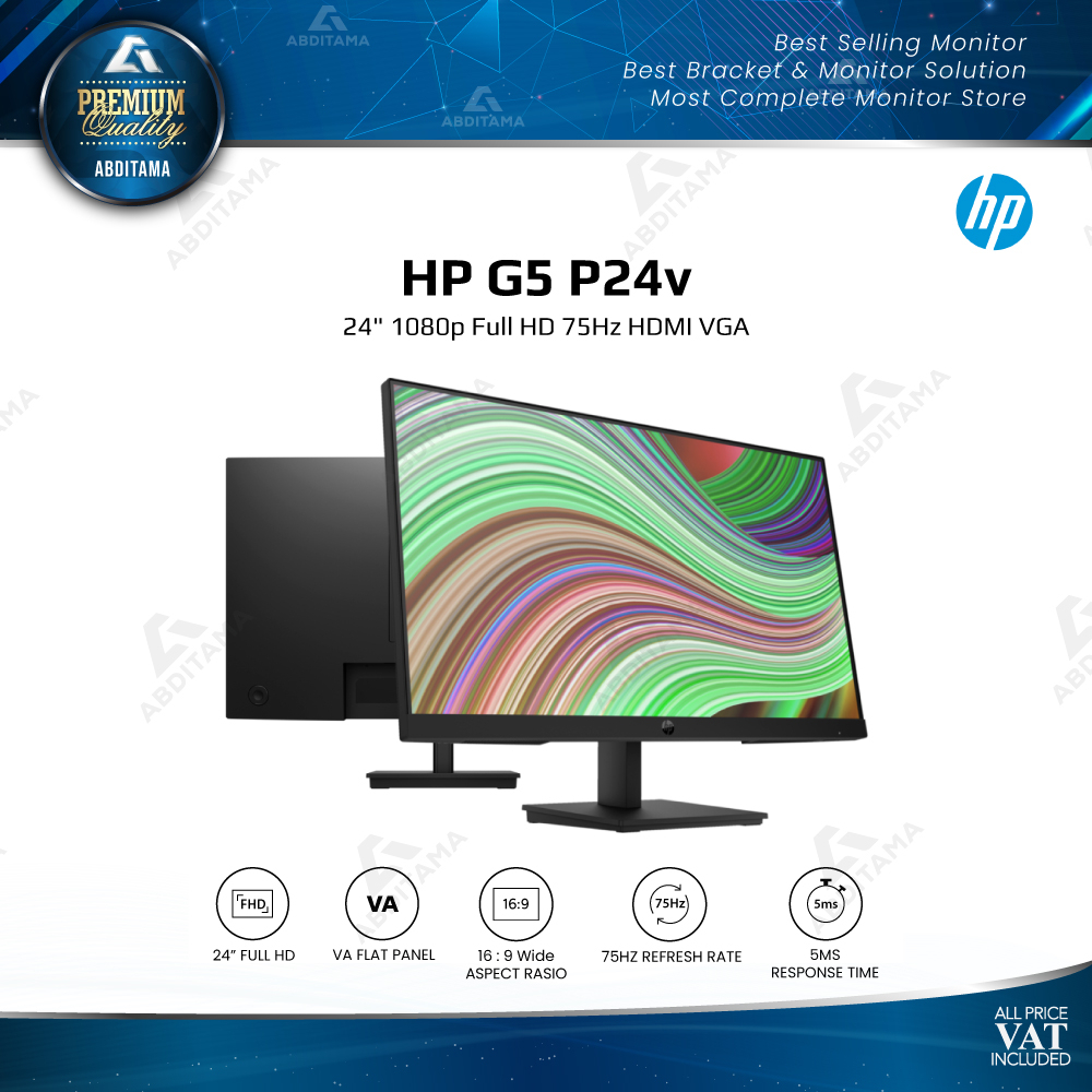 Jual Monitor LED HP G5 P24v 24" 1080p Full HD 75Hz HDMI VGA | Shopee ...