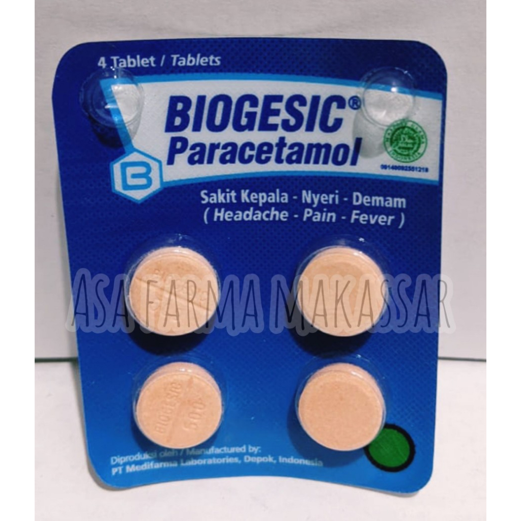 Jual Paracetamol BIOGESIC tablet 4s - strip 4s | Shopee Indonesia