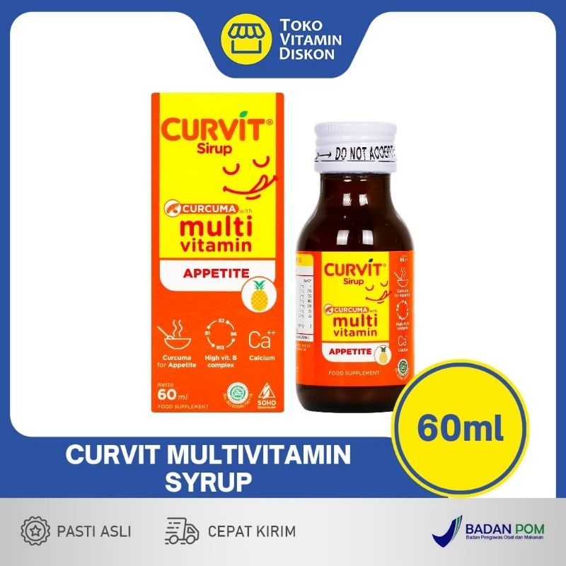 Jual CURVIT Multivitamin anak SYRUP 60 ML ready stock | Shopee Indonesia