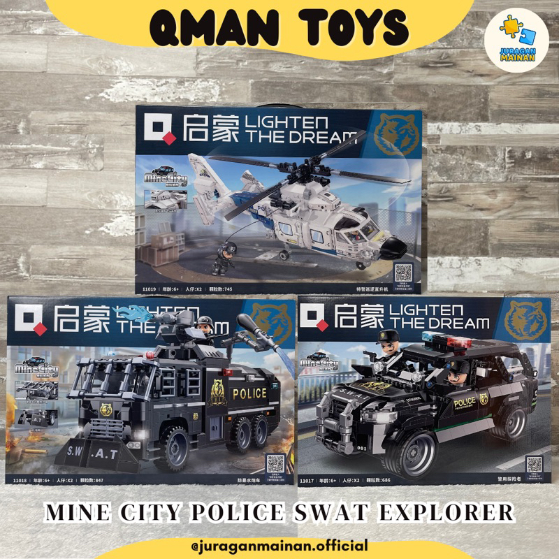 Jual QMAN TOYS Mine City Police Vehicle - Bricks bongkar susun brick block Blocks Mainan edukasi ...