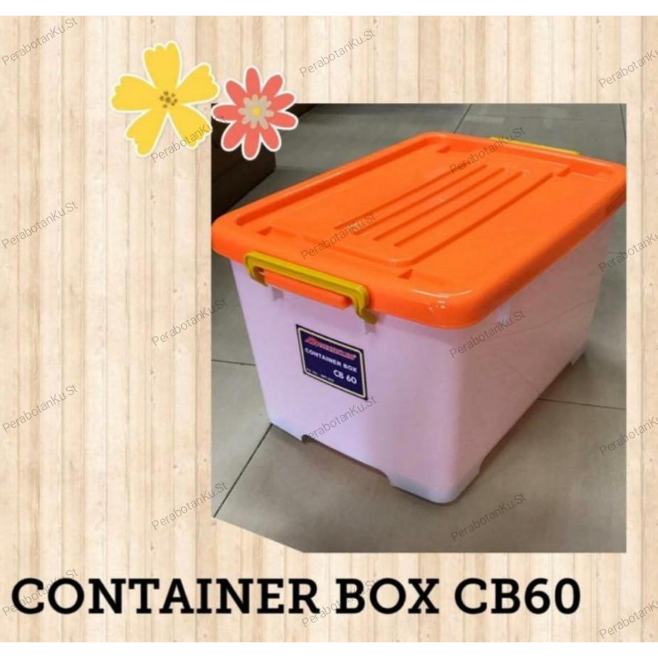 Jual CONTAINER BOX 60 LITER + RODA/ KOTAK PENYIMPANAN / STORAGE BOX ...