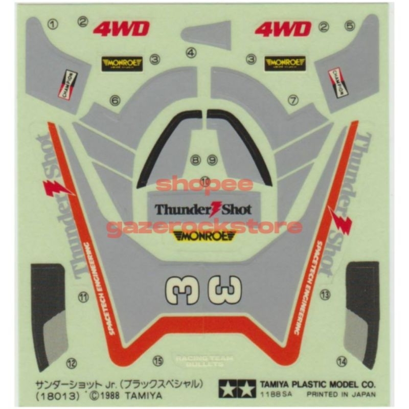 Jual Stiker Tamiya Thunder Shot Jr. Cutting Vinyl | Shopee Indonesia