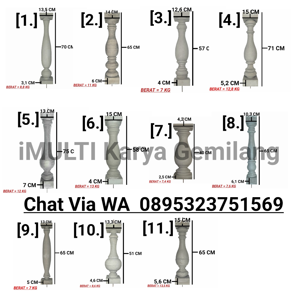 Jual Pion / Pion Pagar / Pion Pagar Beton / Pion balkon / Balustrade | Shopee Indonesia
