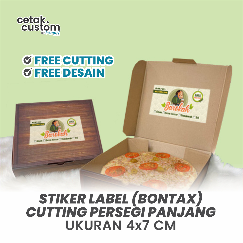 Jual STIKER LABEL MAKANAN (BONTAX)+CUTTING PERSEGI PANJANG UKURAN 4x7 ...