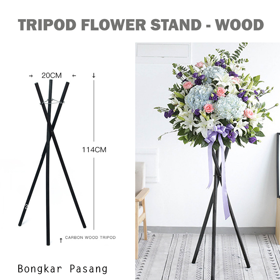 Jual Tripod Flower Standing Wood/Standing Buket | Shopee Indonesia