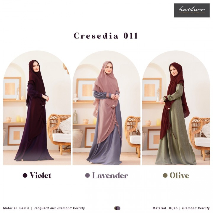 Jual Haitwo Cresedia 011 Gamis Dewasa Setelan Hijab Wanita Syari Bahan ...