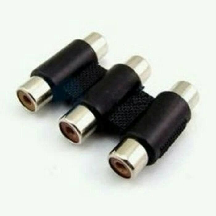 Jual Cabang Triple H RCA 3 way Jack Cover Sambungan Connector Converter ...