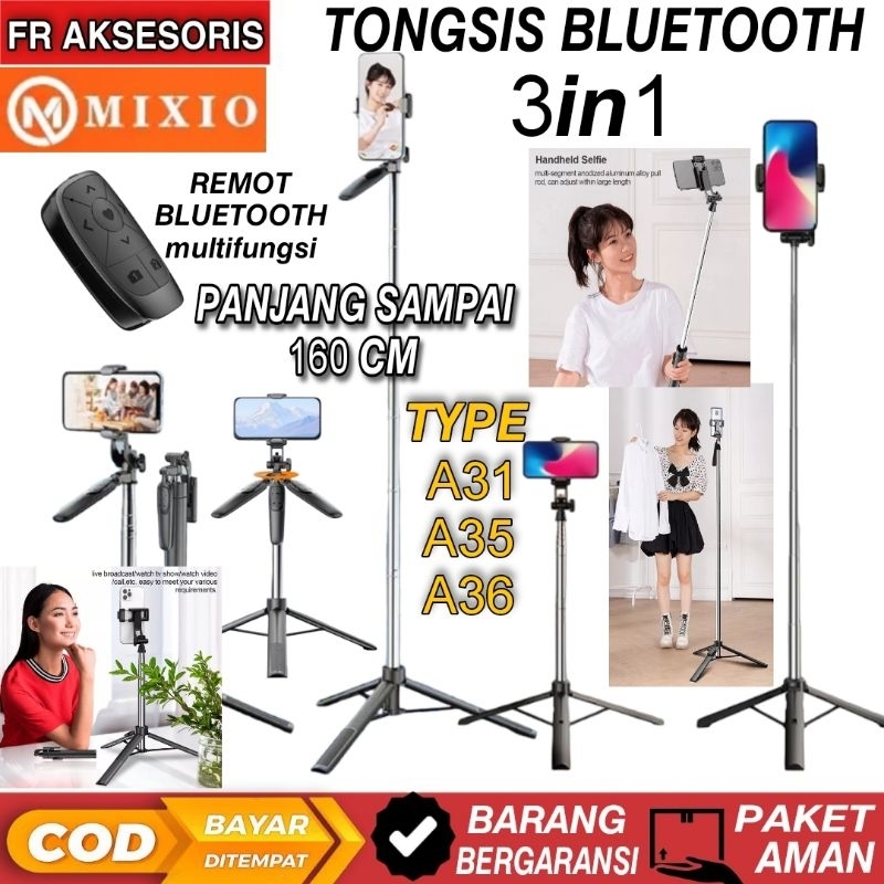 Jual Tongsis Bluetooth mixio Tongsis panjang 160CM / 80CM Tripod 3in1 ...