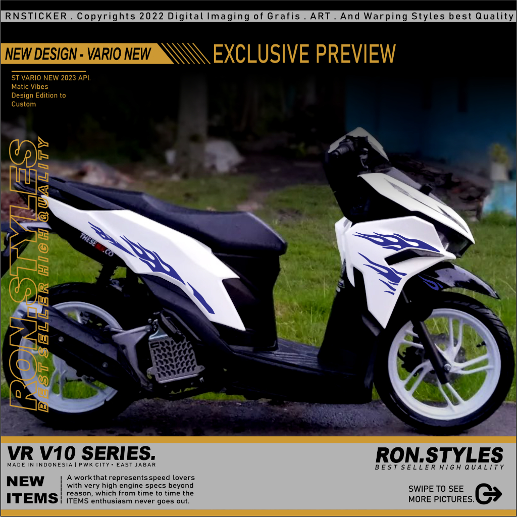 Jual V10 CUTTING STRIPING VARIO NEW 125 2022 MOTIF API HOTWHEELS SIMPLE ...