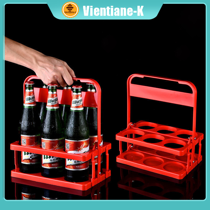 Jual Rak Botol Wine Keranjang Bir Lipat 6pack Reusable Handheld Beer ...