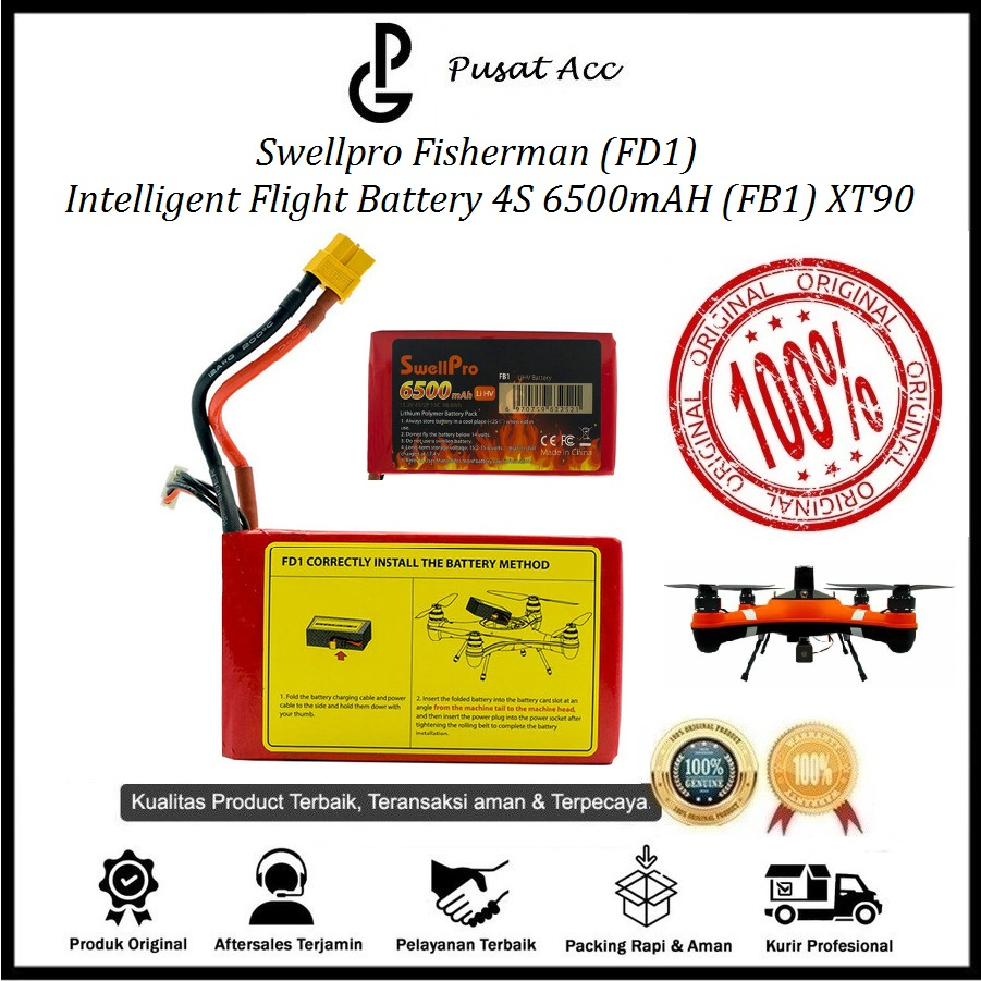 Jual Swellpro Fisherman (FD1) Intelligent Flight Battery 4S 6500mAH ...