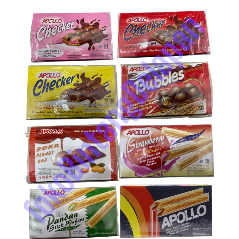 Jual Apollo wafer Roka Peanut bar / bubble / Checker / Stick pandan ...