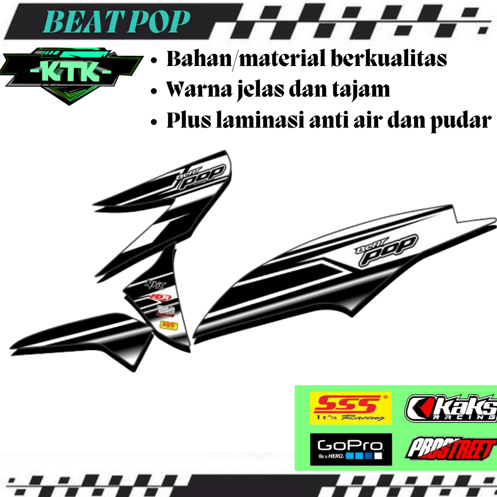 Jual Stiker Decal Sticker Striping Motor Matic HONDA BEAT POP KODE M296 ...