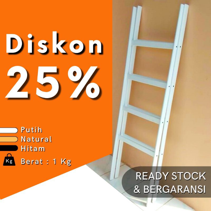Jual Rak mukena dan sajadah / Ladder hanger / rak jilbab / tangga kayu ...