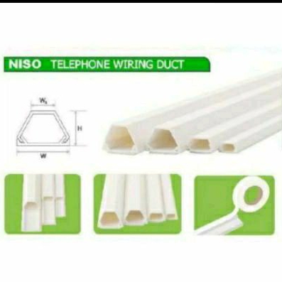 Jual Kabel Duct Niso tc-1 TC1 panjang 1 meter + double tape cable dak pelindung kabel putih ...