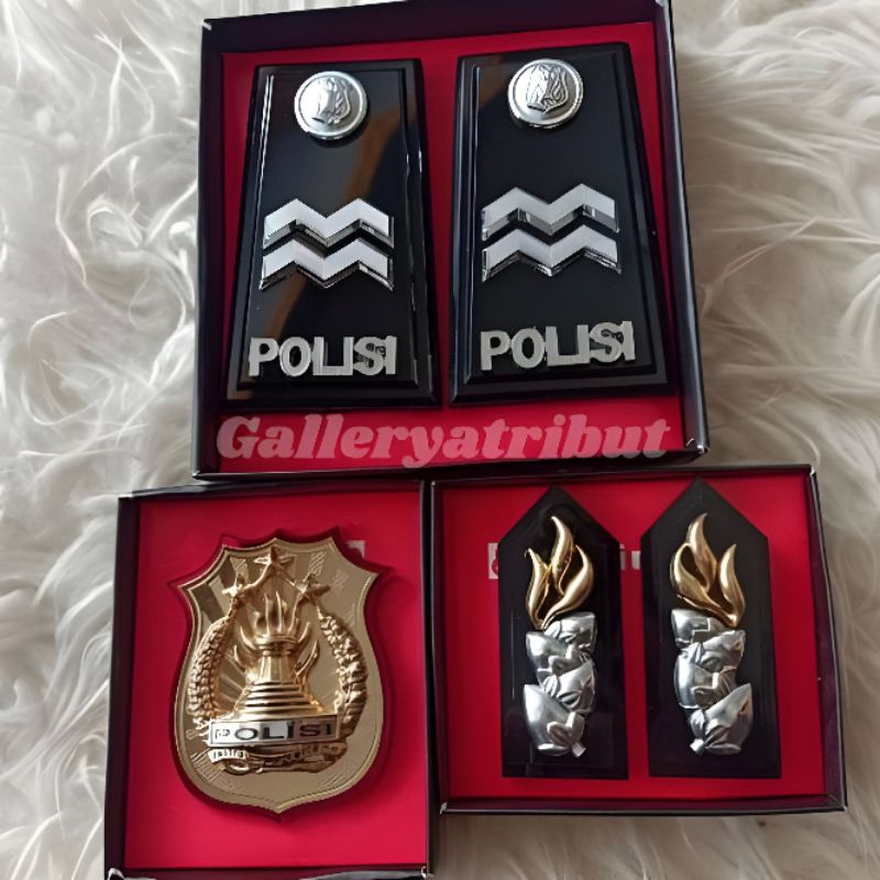 Jual sepaket pangkat PDH Aiptu polisi full mika kilap | Shopee Indonesia
