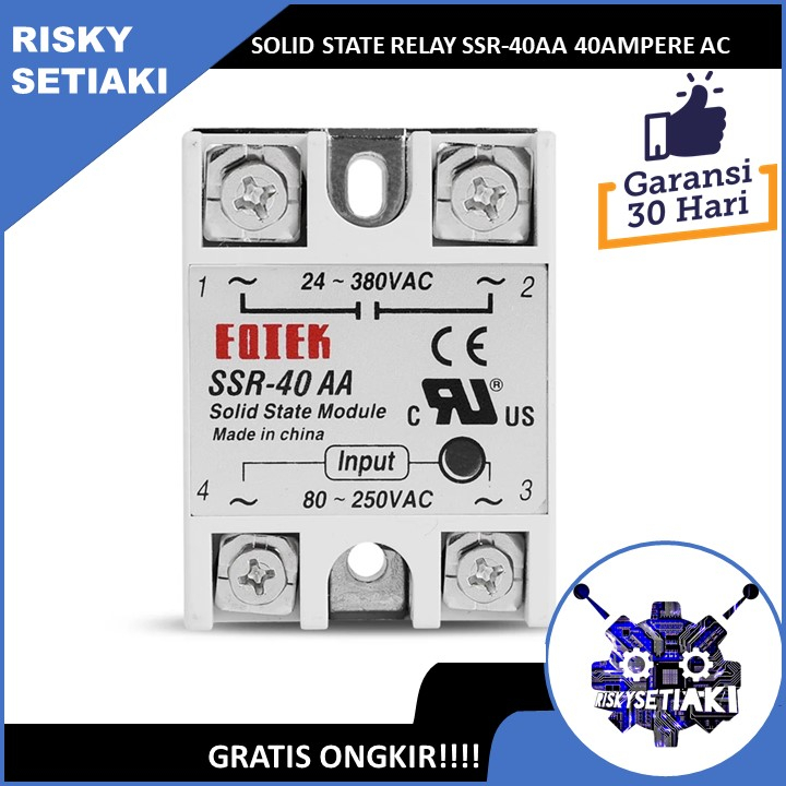 Jual SOLID STATE RELAY SSR-40AA 40AMPERE AC CONTROL AC SINGLE PHASE | Shopee Indonesia
