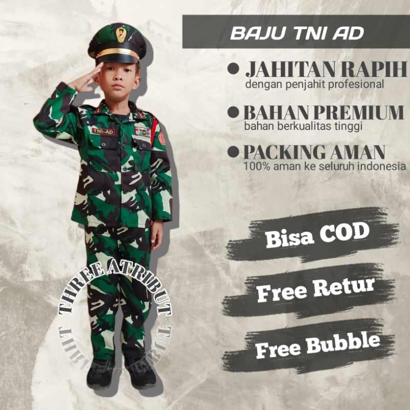 Jual Baju Loreng TNI AD Anak Laki Laki Perempuan Seragam Profesi Anak ...