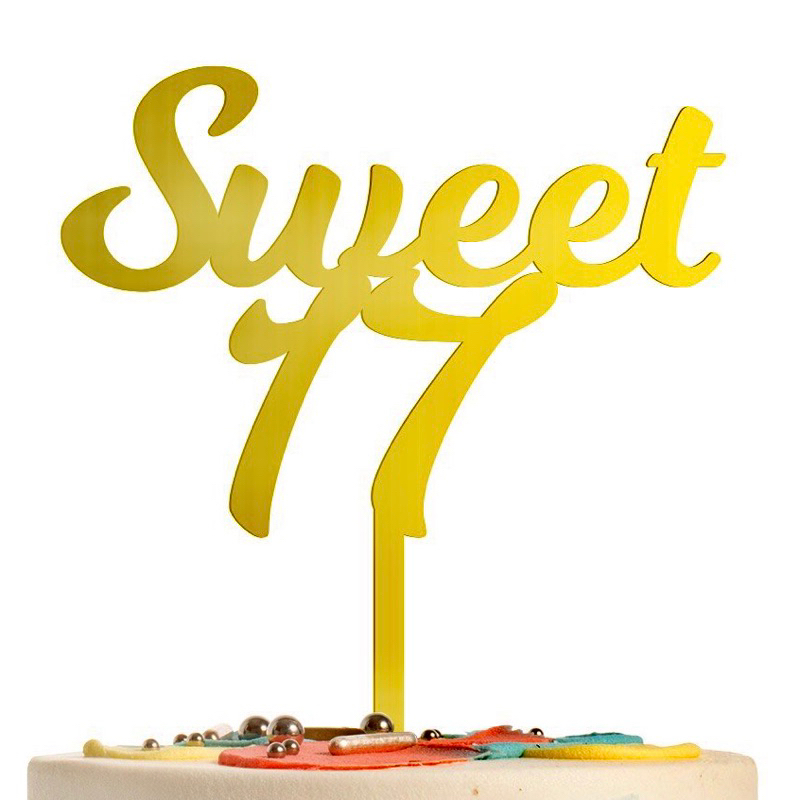 Jual Topper Kue Akrilik Sweet Seventeen Umur 17 Tahun / Cake Topper ...
