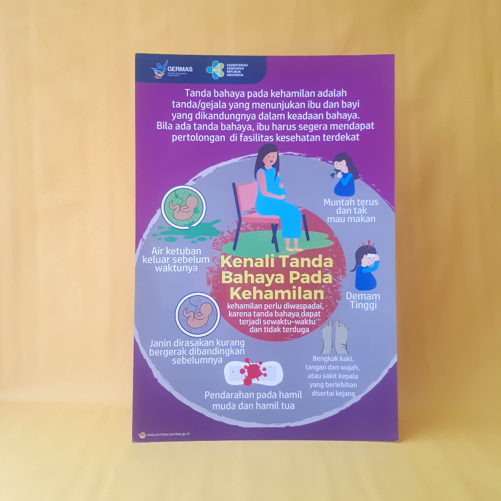Jual Poster Kebidanan | Poster Tanda Bahaya Dalam Kehamilan | Poster Kehamilan | Poster Ibu dan ...