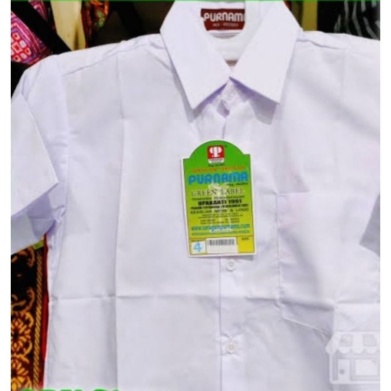 Jual Hem Putih lengan Pendek Seragam Sekolah PURNAMA ukuran SD SMP dan ...
