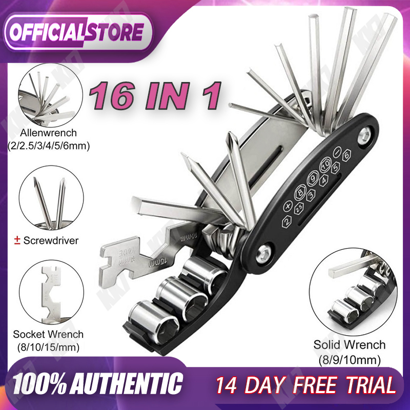 Jual 16 in 1 Kunci Shock Lipat mini Set Kunci Sepeda motor 16 Tools ...