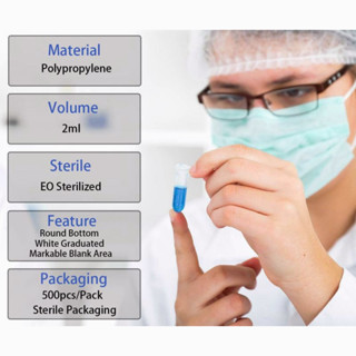 Jual PCR Tube 500pcs Eppendorf Tube 2ml Centrifuge Tube Sample Cup ...