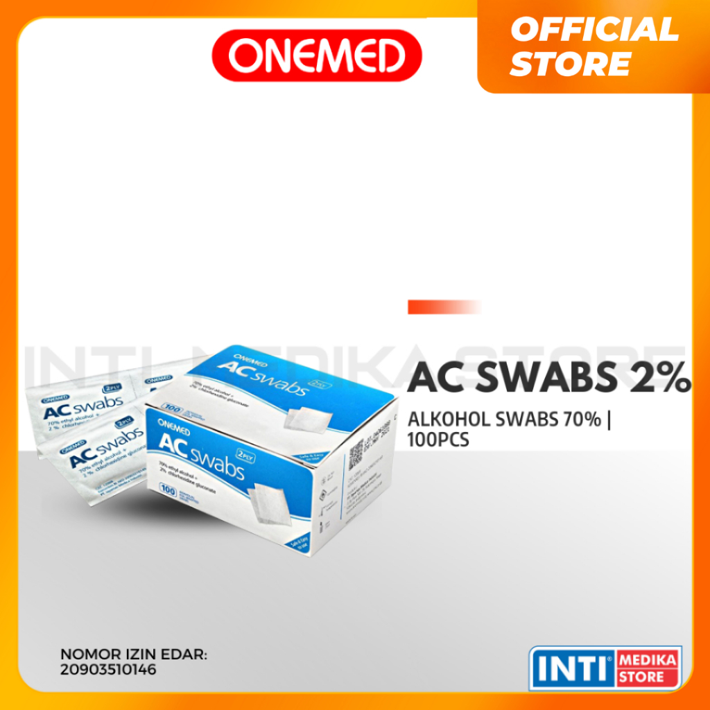 Jual ONEMED - AC Swabs 2% | Alcohol Swab | Tissue Alkohol One Med ...