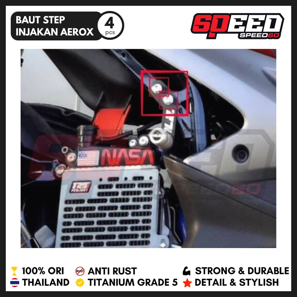 Jual Baut Step Injakan Yamaha Aerox Baut Titanium Grade 5 Thailand King ...