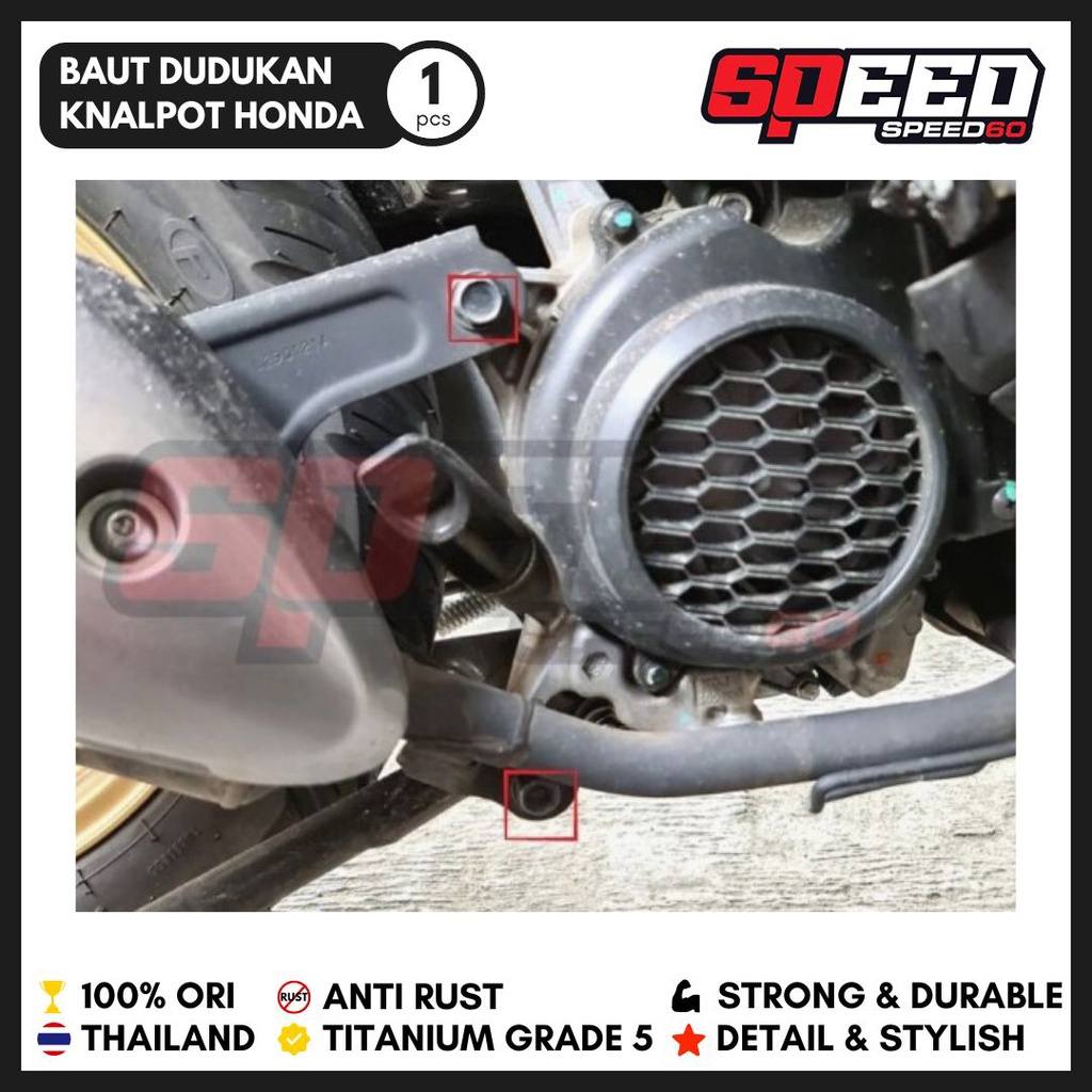 Jual Baut Knalpot Beat Scoopy Swing Arm Vario 125 150 Baut Titanium ...