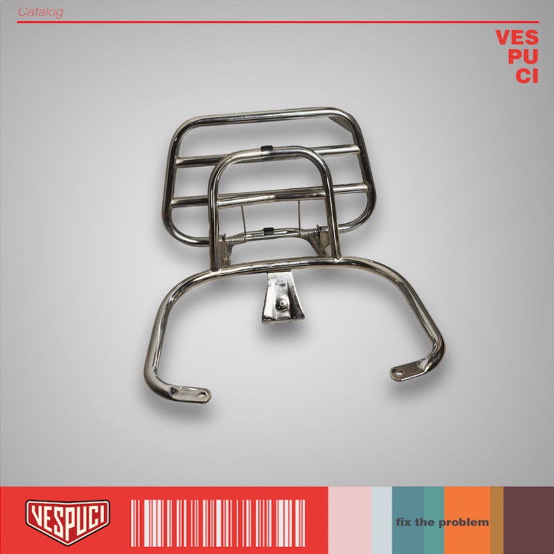Jual Back Rack Luggage Carrier Rear Rack Chrome & Black Vespa Matic ...