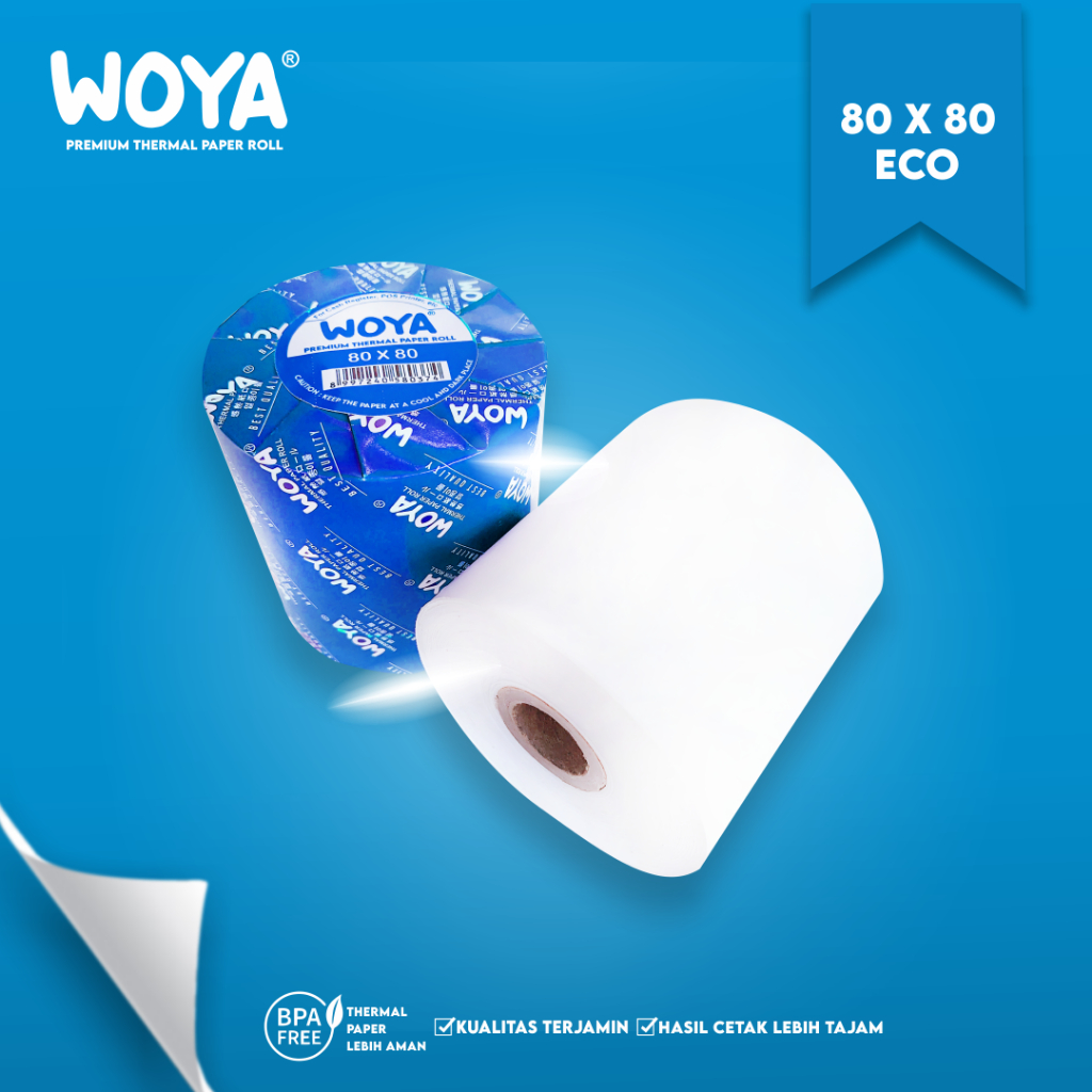Jual WOYA Kertas Thermal 80X80 ECO WOYA Kasir Struk Paper Roll Termal ...
