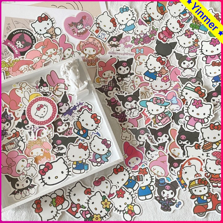 Jual Cod 60pcs Set Stiker Motif Kartun Sanrio Kuromi Melody Strawberry