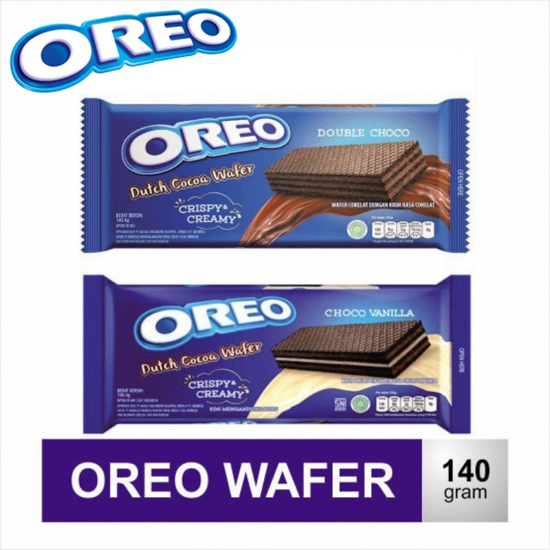 Jual Oreo Wafer Dutch Cocoa Crispy Creamy Double Choco / Choco Vanilla ...