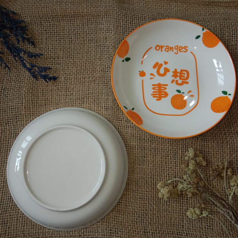 Jual Piring Keramik Orange Mandarin | Shopee Indonesia