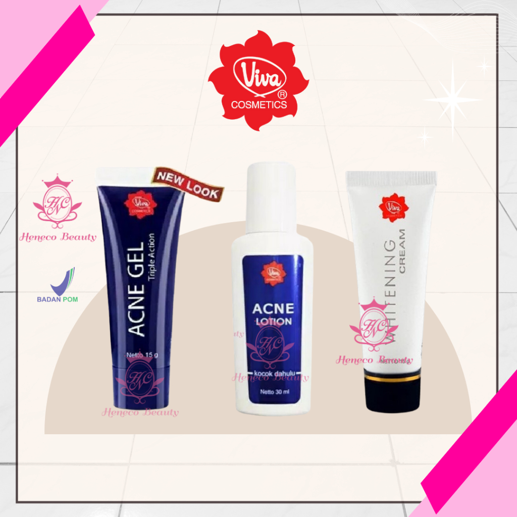 Jual VIVA Acne Lotion 30ml \ Acne Gel 15gr Triple Action \ Whitening ...