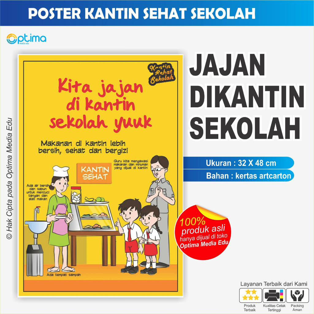 Jual Poster Kantin Sehat Sekolah untuk SD, SMP, SMA, SMK, MI, MTs, MA ...