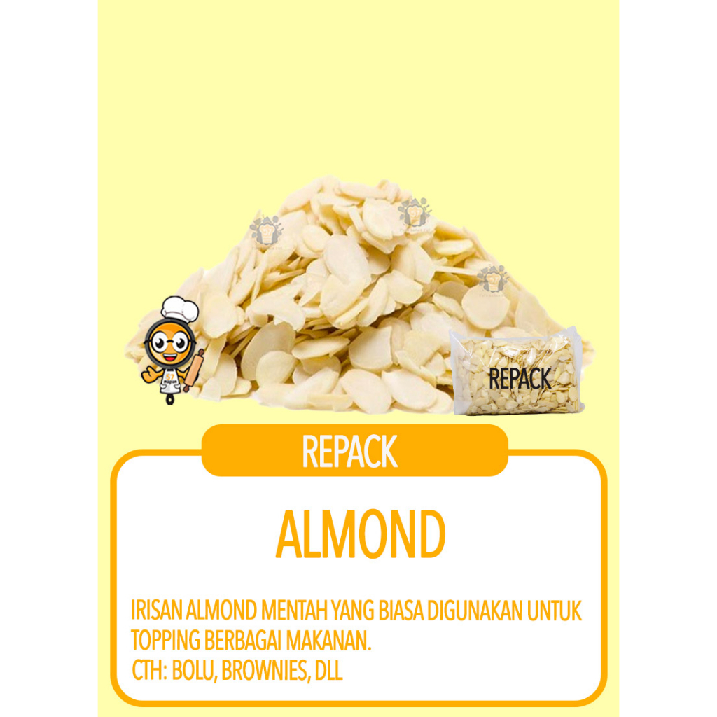 Jual [ ADA PAKET HEMAT!! ]ALMOND SUPER SLICE REPACK/TIMBANGAN 500 GR ...