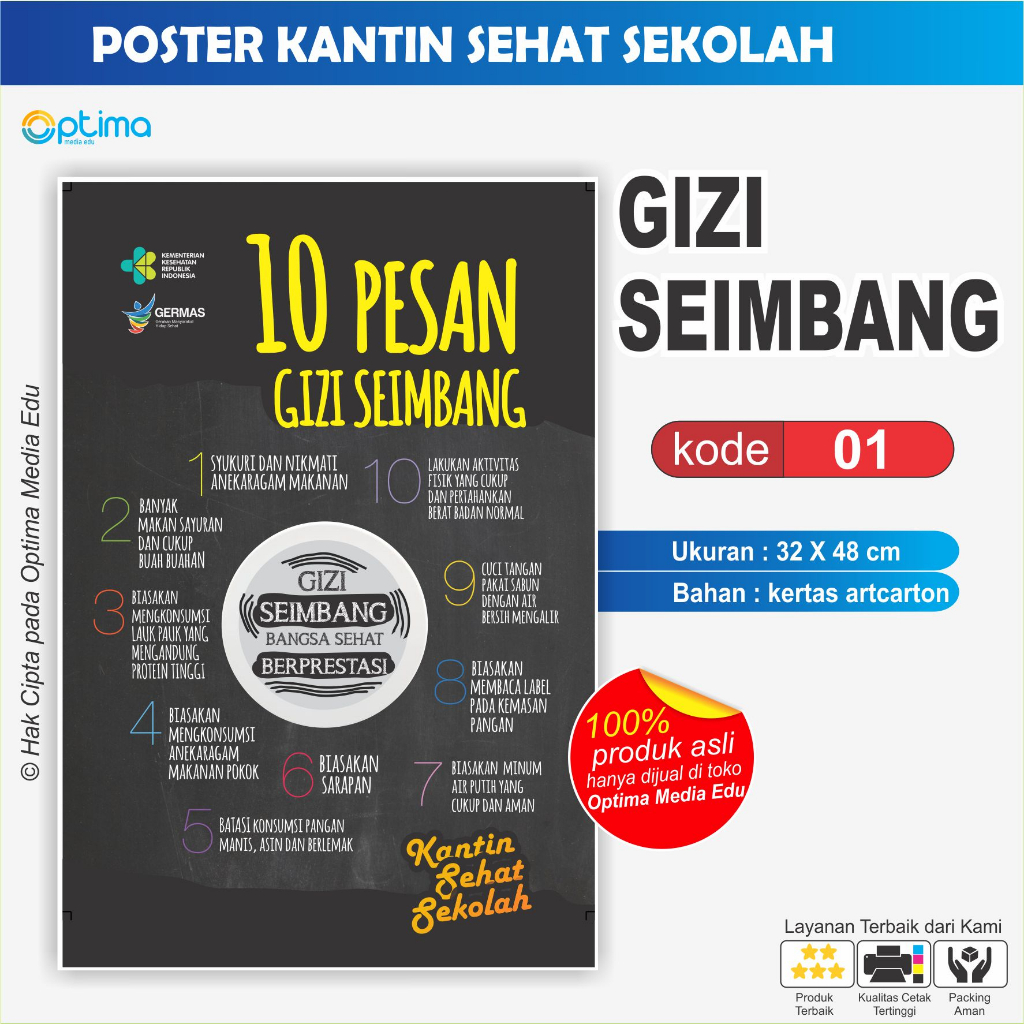 Jual Poster Kantin Sehat Sekolah untuk SD, SMP, SMA, SMK, MI, MTs, MA ...
