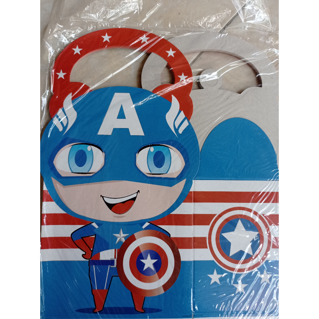 Jual PAPER BOX SNACK ULANG TAHUN ANAK KARAKTER CAPTAIN AMERICA, BATMAN ...