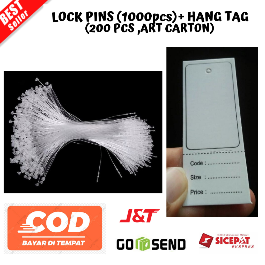 Jual [BAYAR DI TEMPAT] (Paket 01) LOCK PINS 1000 PCS + HANG TAG / 200 ...