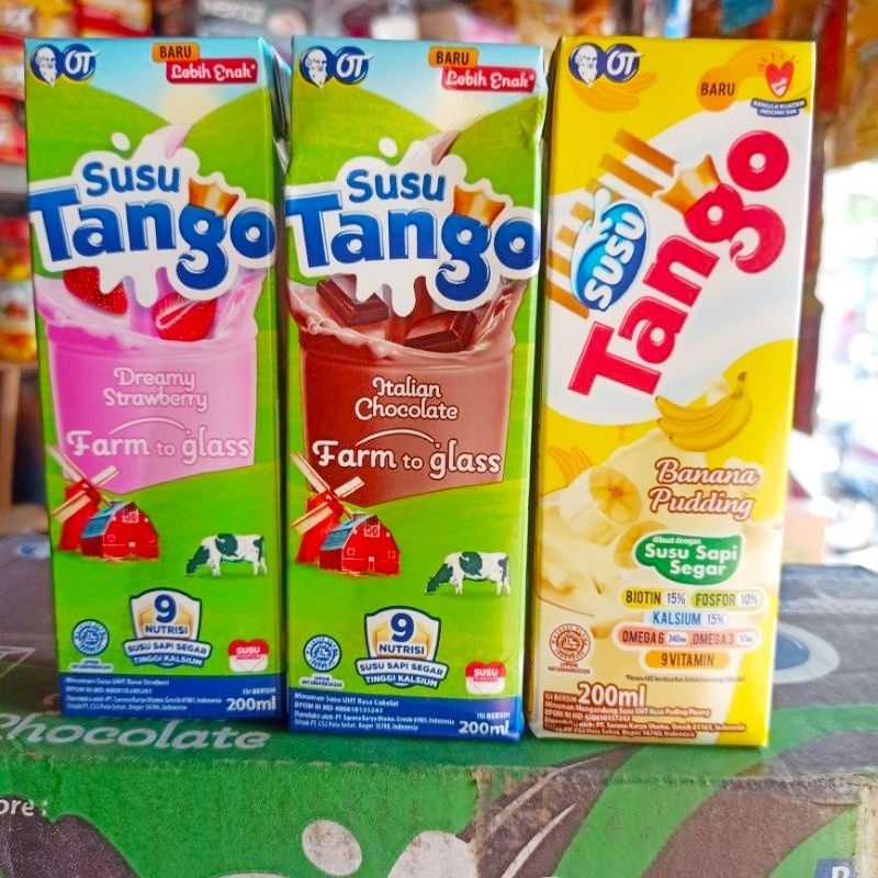 Jual SUSU TANGO UHT 200ML RASA COKELAT/ STRAWBERRY/ BANANA | Shopee ...