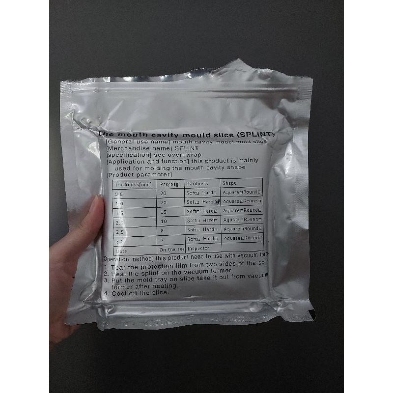 Jual Dental Ortho Plastik Retainer Essix Splint Vacuum HARD 1 MM ...